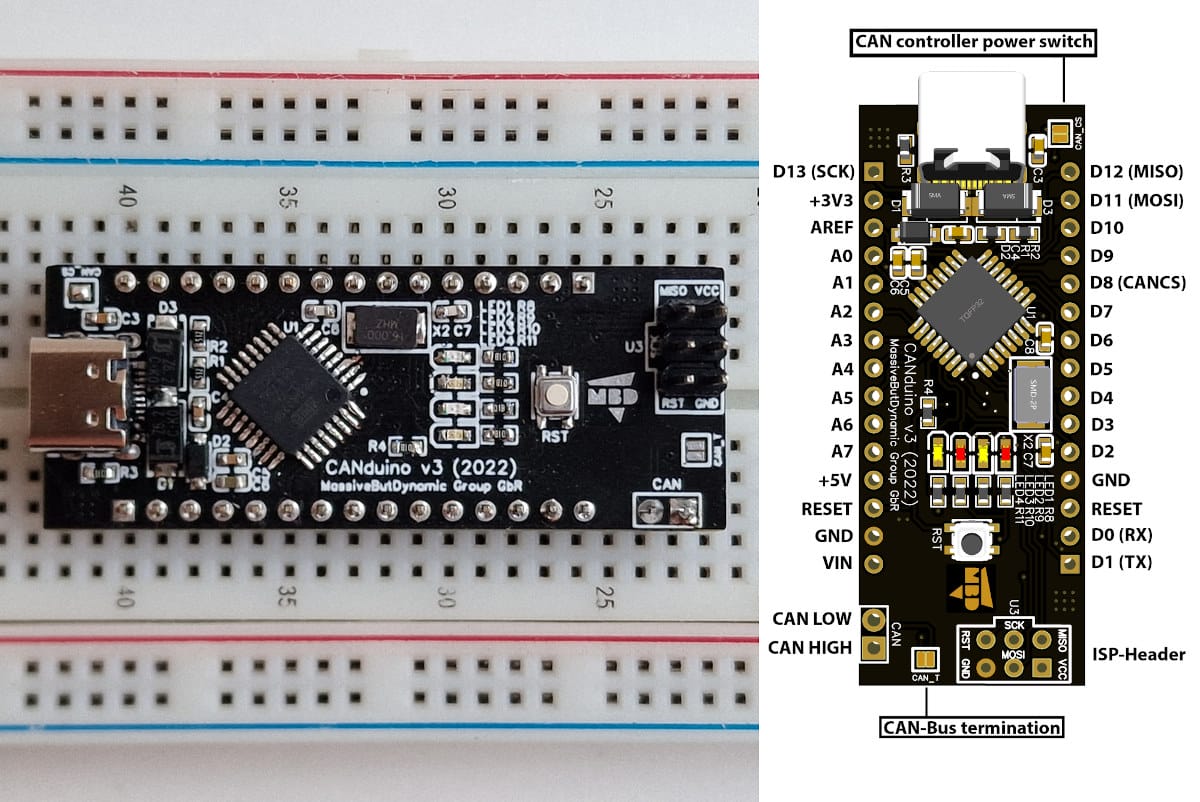 Canduino V3 A Microchip Atmega168pa Board With Can Bus Arduino Nano Form Factor Cnx Software