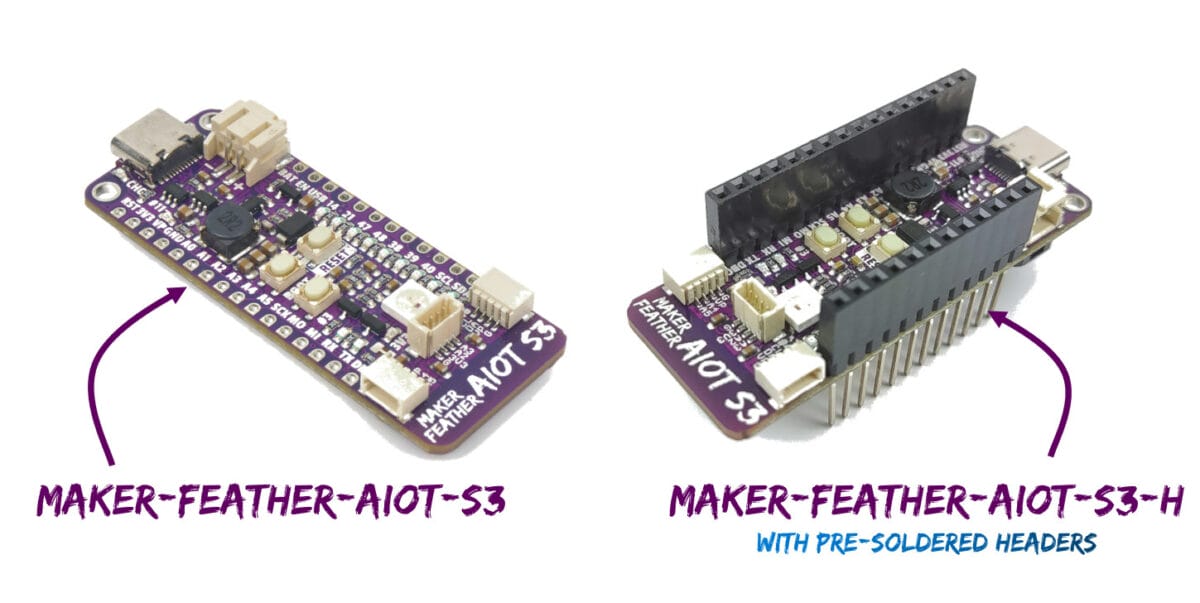 Maker Feather Aiot S3 An Esp32 S3 Board Programmable With Circuitpython Or Arduino Cnx Software