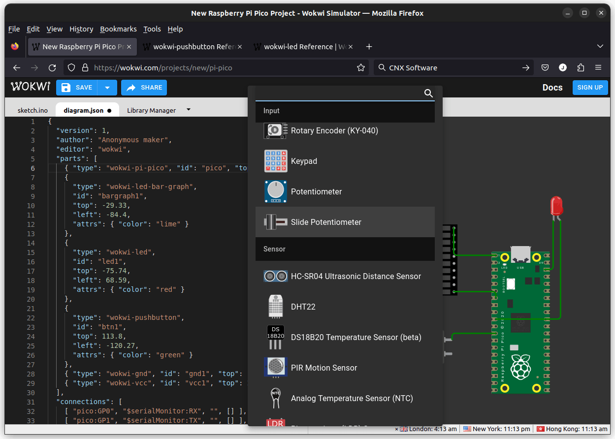 Wokwi An Arduino Raspberry Pi Pico And Esp32 Board Simulator Cnx